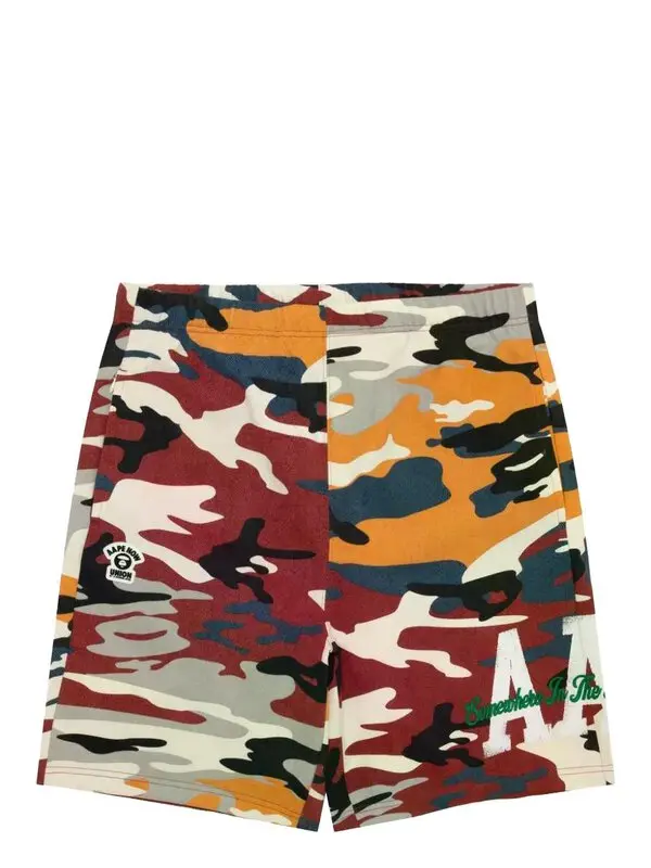 AAPE BY *A BATHING APE Camouflage-print Shorts - Red