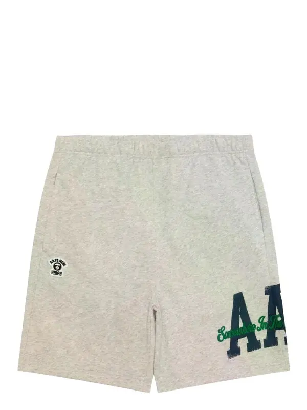 AAPE BY *A BATHING APE Camouflage-pocket Logo-embroidered Shorts - Grey
