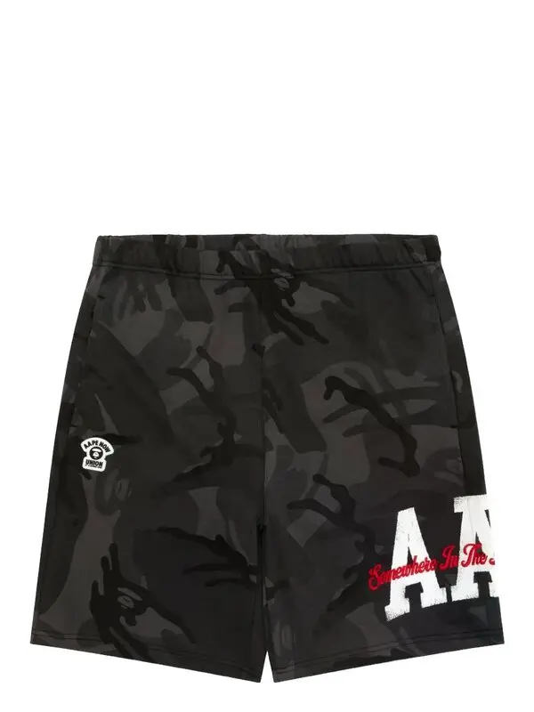 AAPE BY *A BATHING APE Camouflage Print Drawstring Shorts - Black