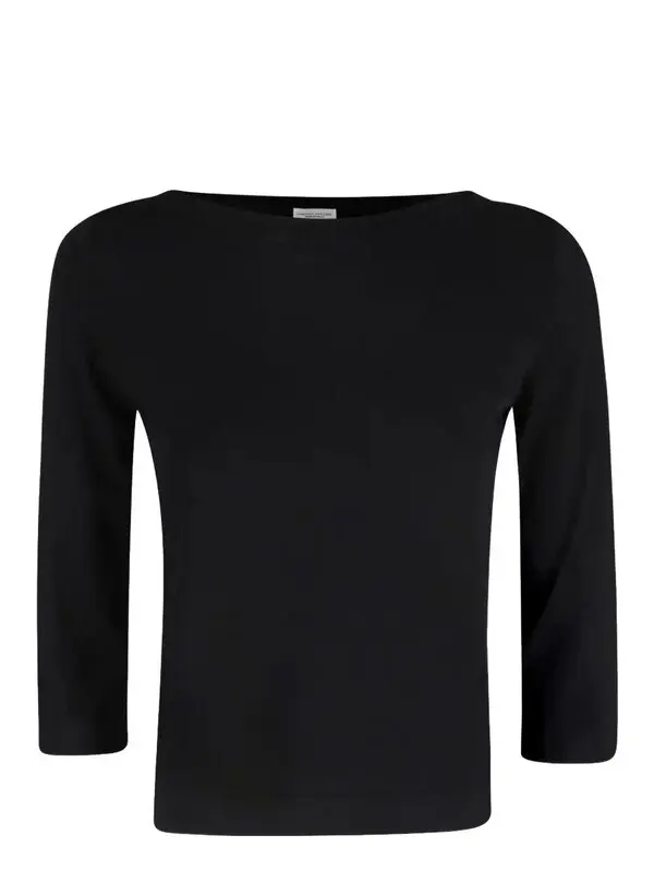 ROBERTO COLLINA Boat-neck Top - Black
