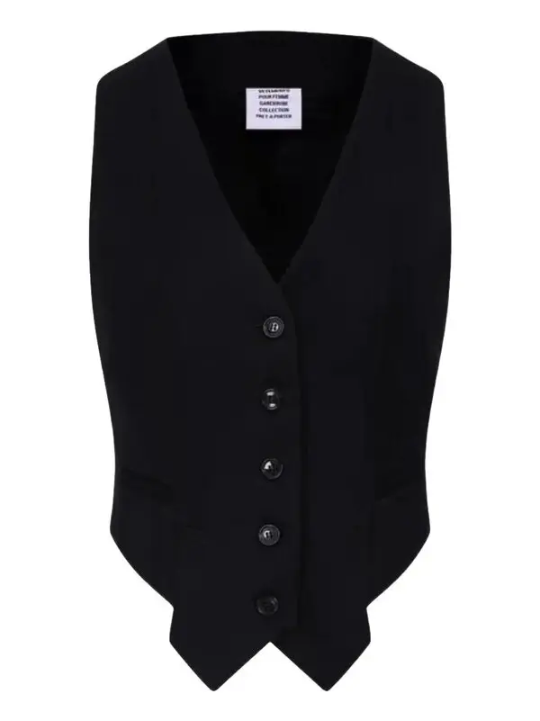 Vetements Button-up V-neck Waistcoat - Black