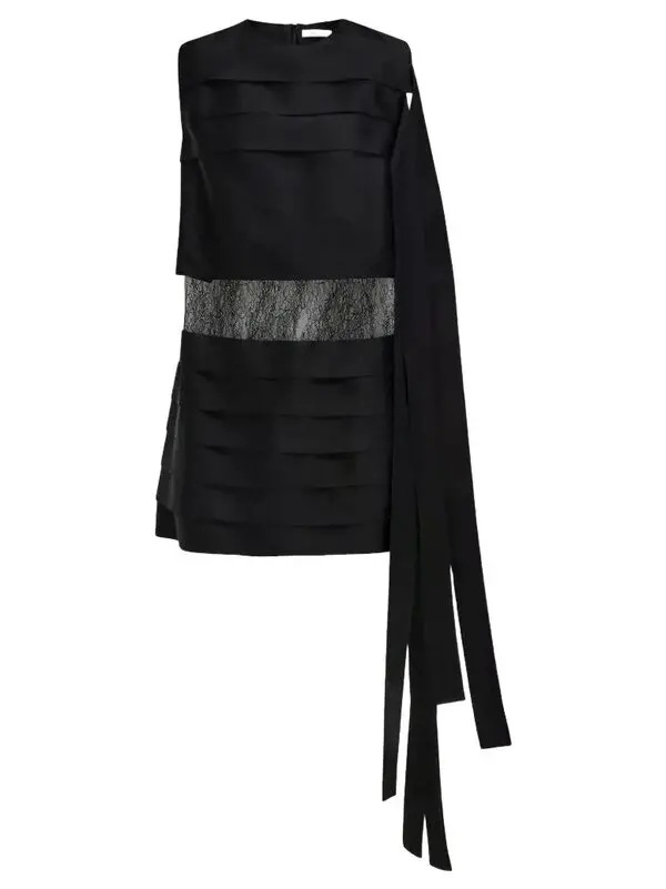 FERRAGAMO Mini Dress With Lace Detail - Black