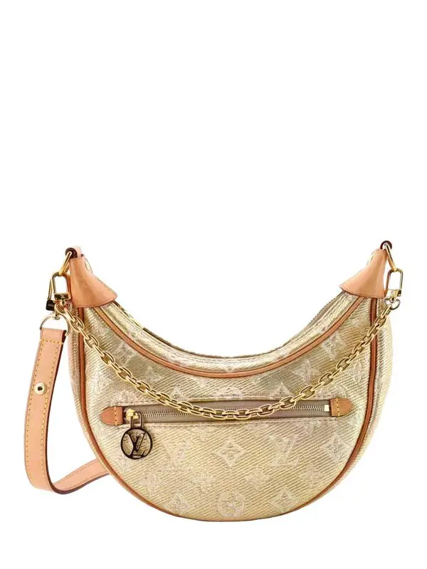 LOUIS VUITTON Loop Handbag Monogram Jacquard Canvas Hobo Bag - Gold