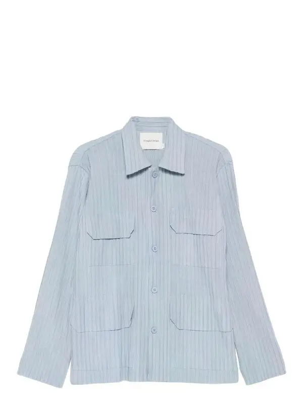 GONGDID DESIGN Pleated Pocket Shirt - Blue