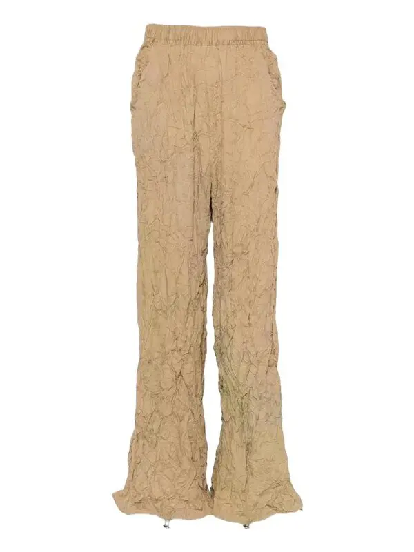 GONGDID DESIGN Crinkled Trousers - Brown