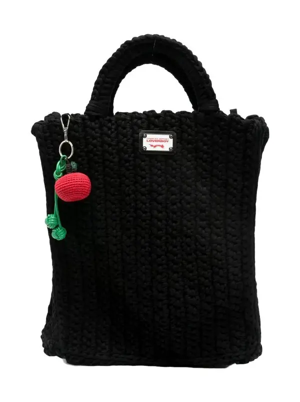 CHARLES JEFFREY Apple-charm Tote Bag - Black