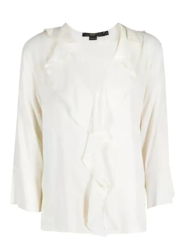 Seventy V-neck Ruffled Blouse - Neutrals