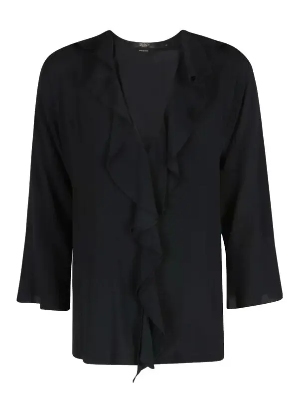 Seventy Long-sleeve Ruffled Blouse - Black