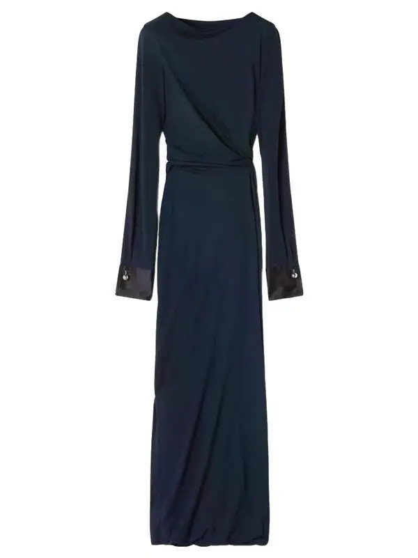 LANVIN Long-sleeve Maxi Dress With Button Cuffs - Blue