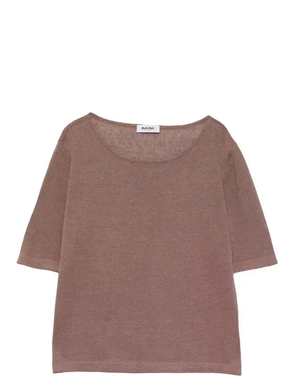 BASE Round-neck T-shirt - Brown