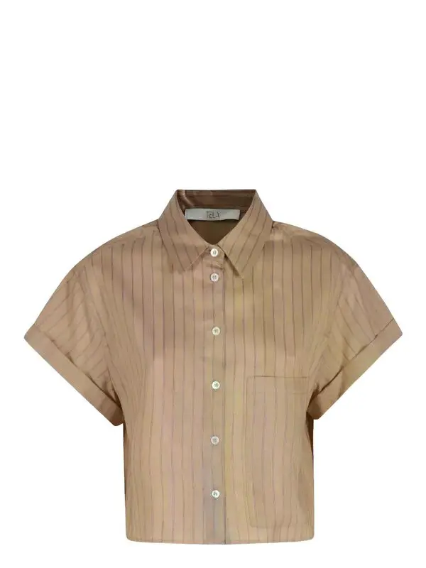 TELA Rocky Striped Shirt - Brown