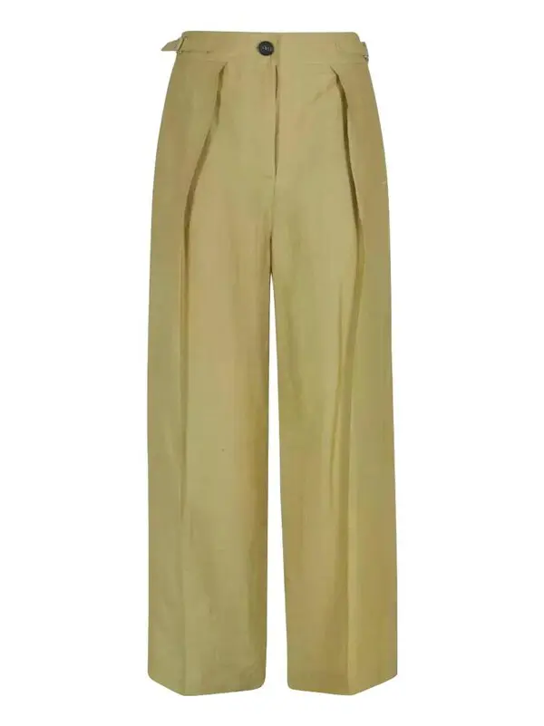 TELA Caramello Buttoned Pleated Trousers - Green