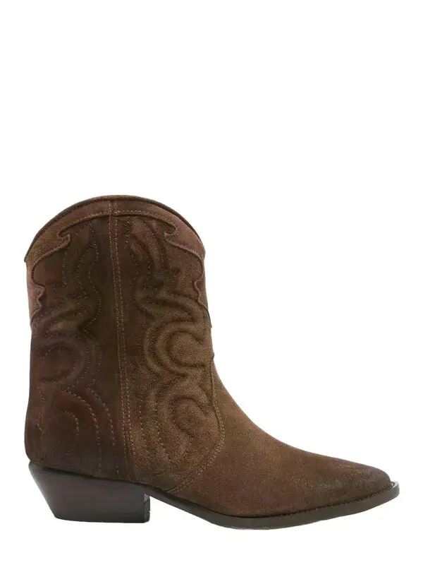 JULIE DEE Ankle Cowboy Boots - Brown
