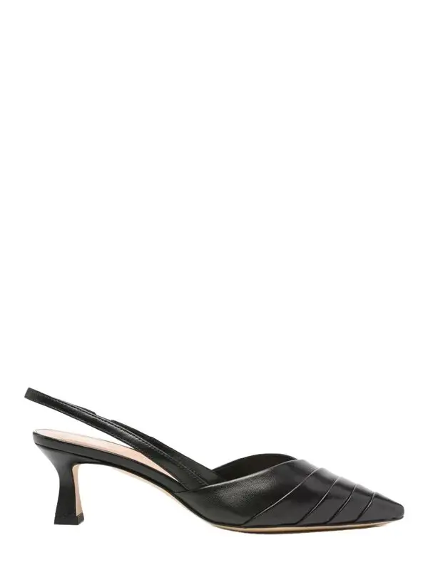 JULIE DEE Slingback Pleated Heeled Pumps - Black