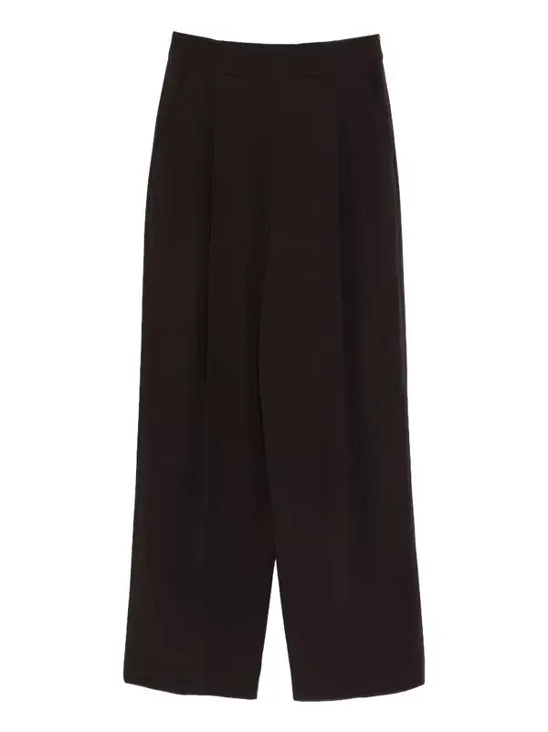 Agnona Pleated Wide Leg Trousers - Brown