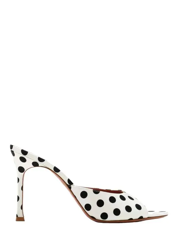 Amina Muaddi Alexa Polka-dot Sandals - White