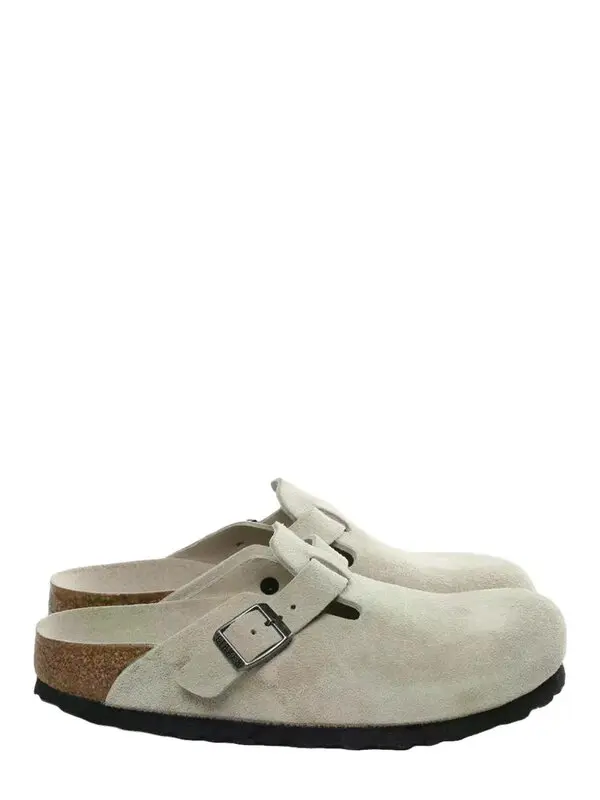 BIRKENSTOCK Boston Suede Mules - Neutrals