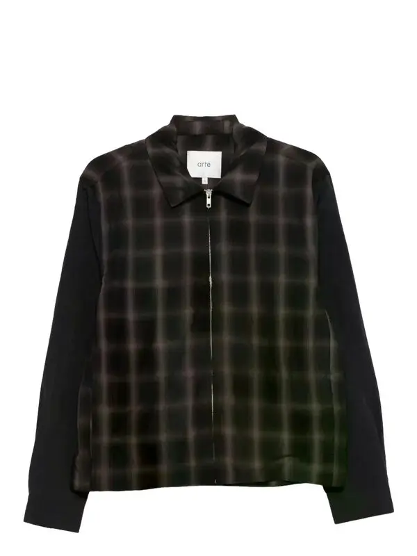 ARTE ANTWERP Plaid Zip-up Jacket - Blue
