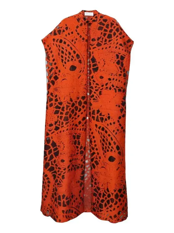 GEMY MAALOUF Open Devoré Coat - Orange