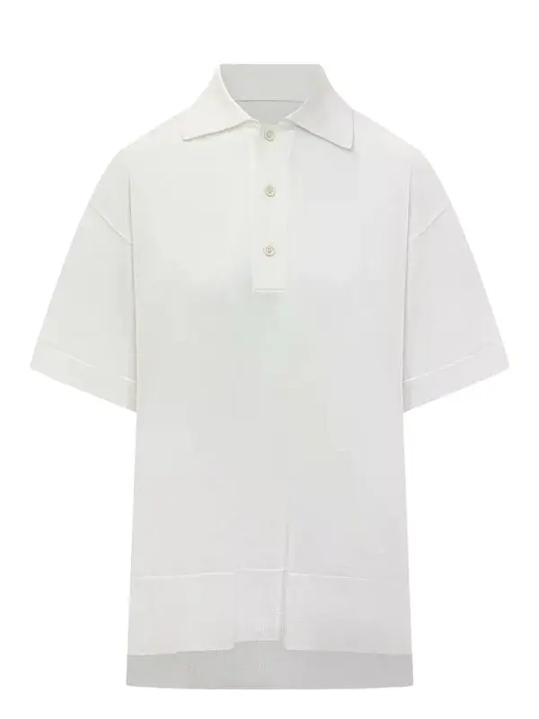 AMI Paris Short-sleeve Wool Polo Shirt - Neutrals