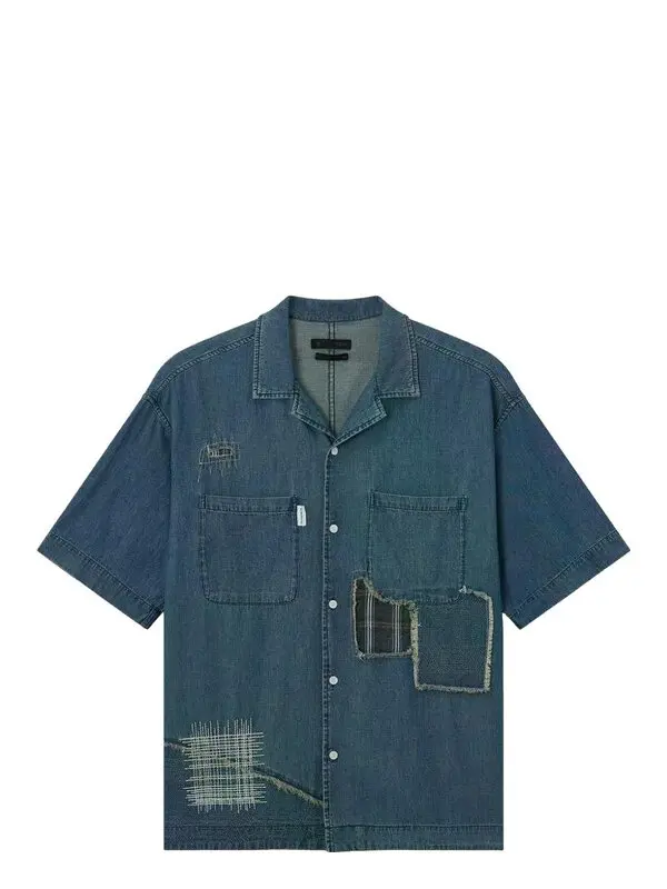 FIVE CM Short-sleeved Denim Shirt - Blue