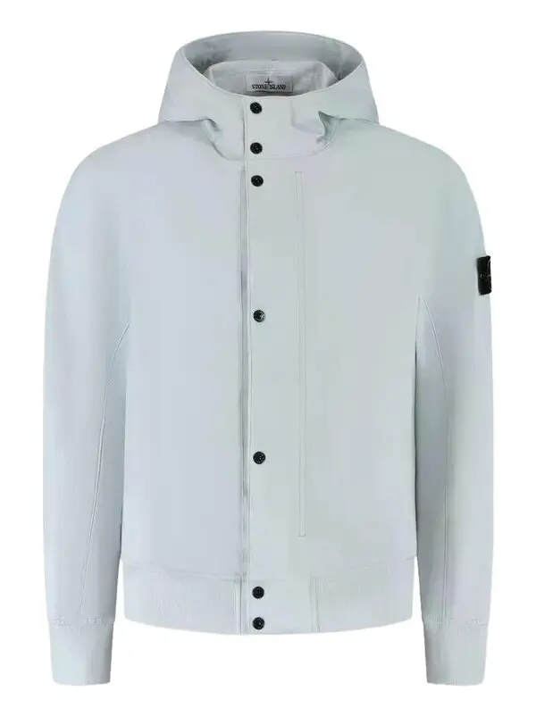 Stone Island Hooded Button Jacket - Blue