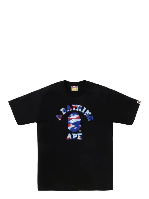 A BATHING APE Screen Camo College T-shirt - Black