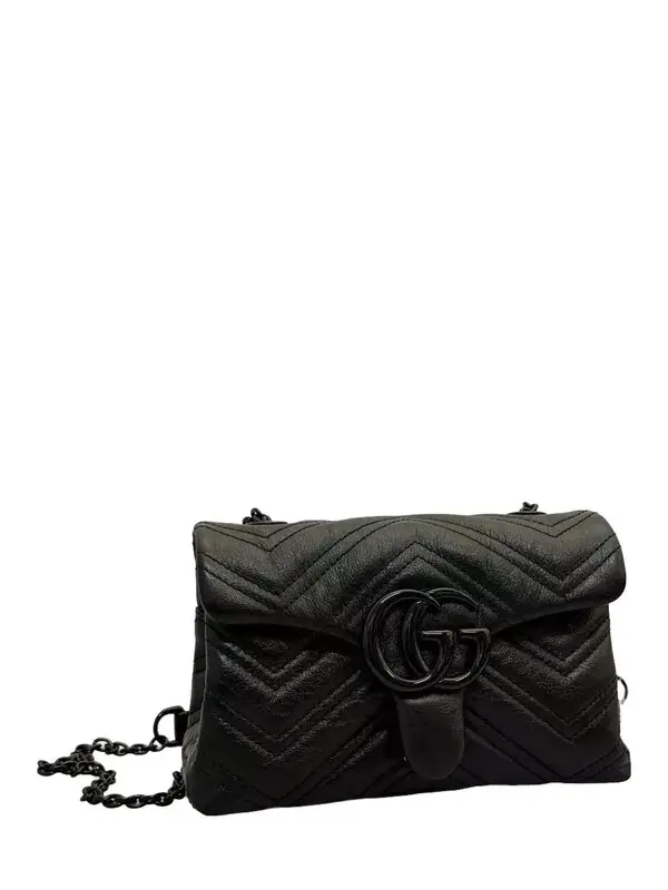 Gucci Chevron-quilted Chain-strap Shoulder Bag - Black