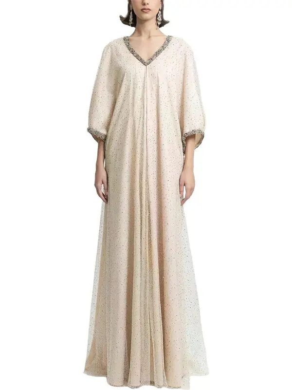 GEMY MAALOUF Maxi Dress With Embellishments - Neutrals
