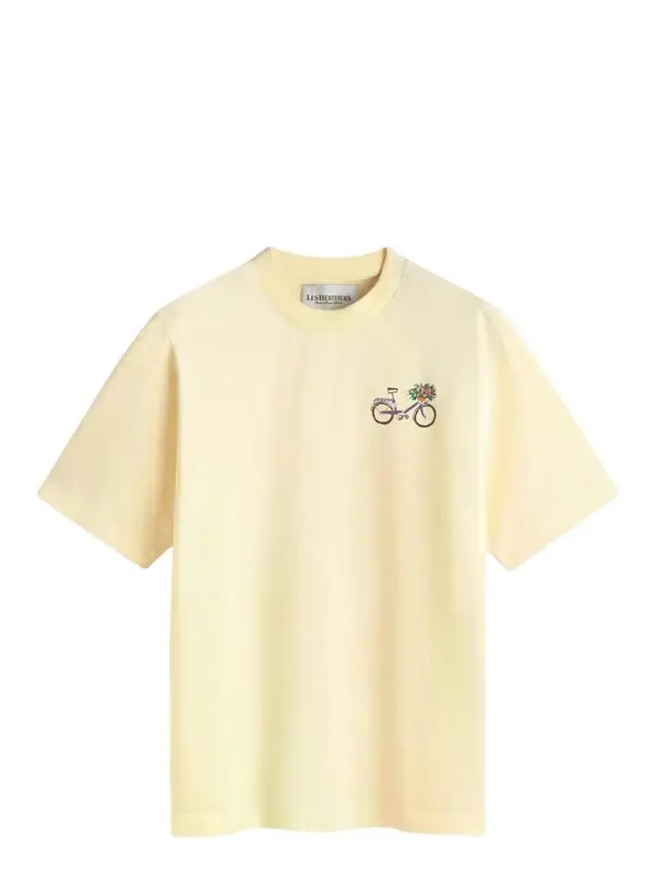 LES HÉRITIERS Bike-print T-shirt - Neutrals