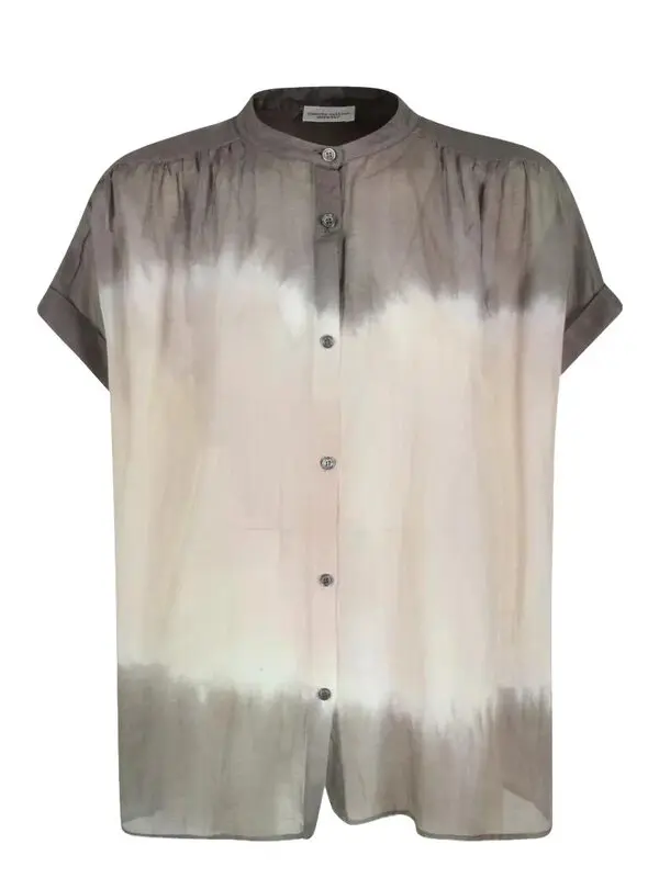ROBERTO COLLINA Round-neck Buttoned Shirt - Grey