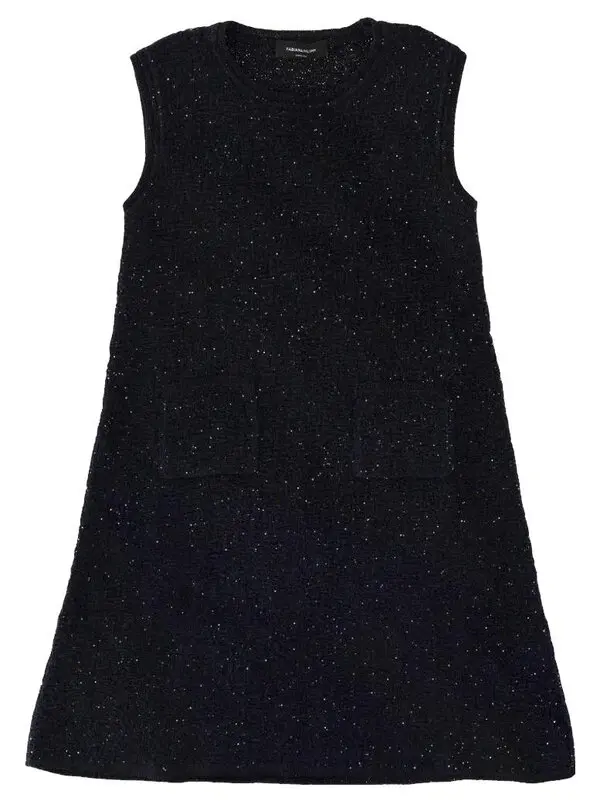 Fabiana Filippi Bouclé Shift Mini Dress - Blue