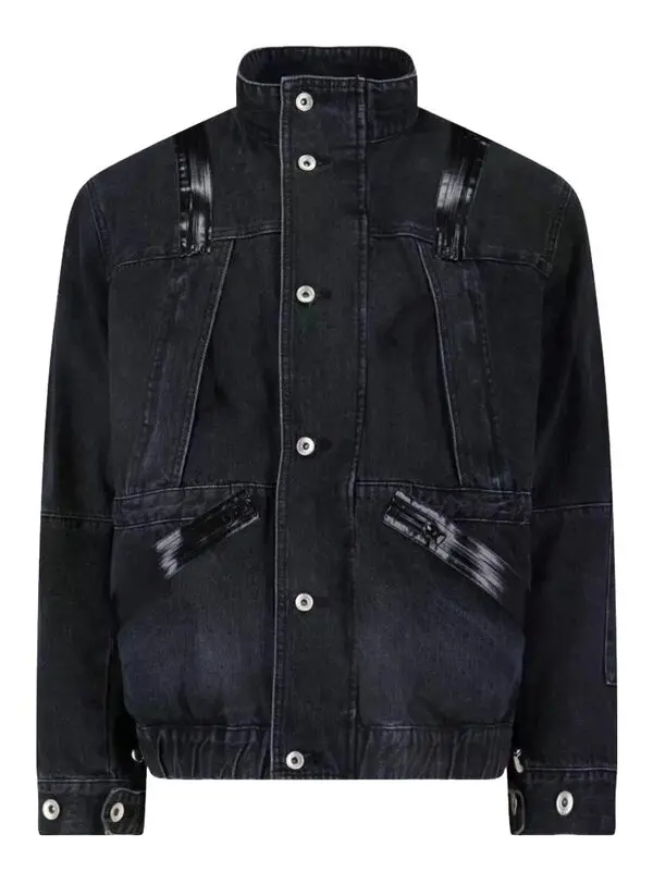 Sacai Zip Detail Denim Jacket - Black