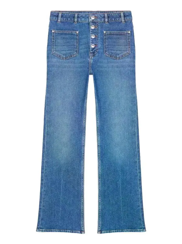 Maje Buttoned-down Pocket Jeans - Blue
