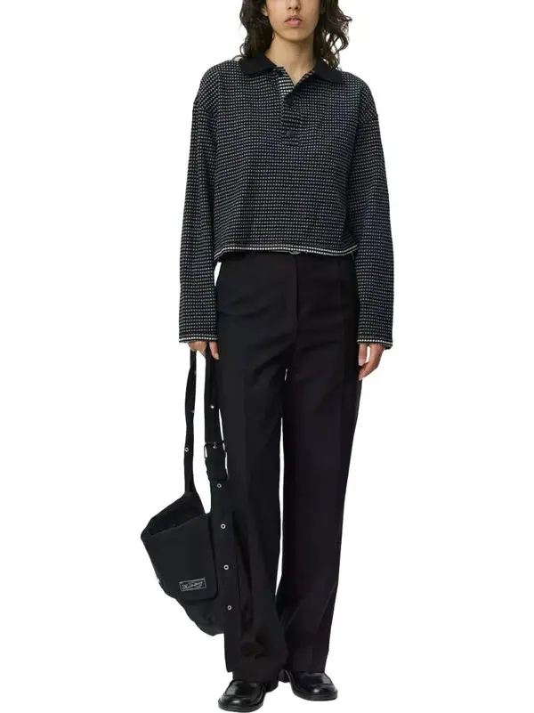 MFPEN Cropped Check Polo - Black