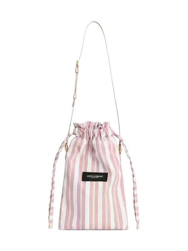Dolce & Gabbana Essenza Striped Poplin Shoulder Bag - Pink