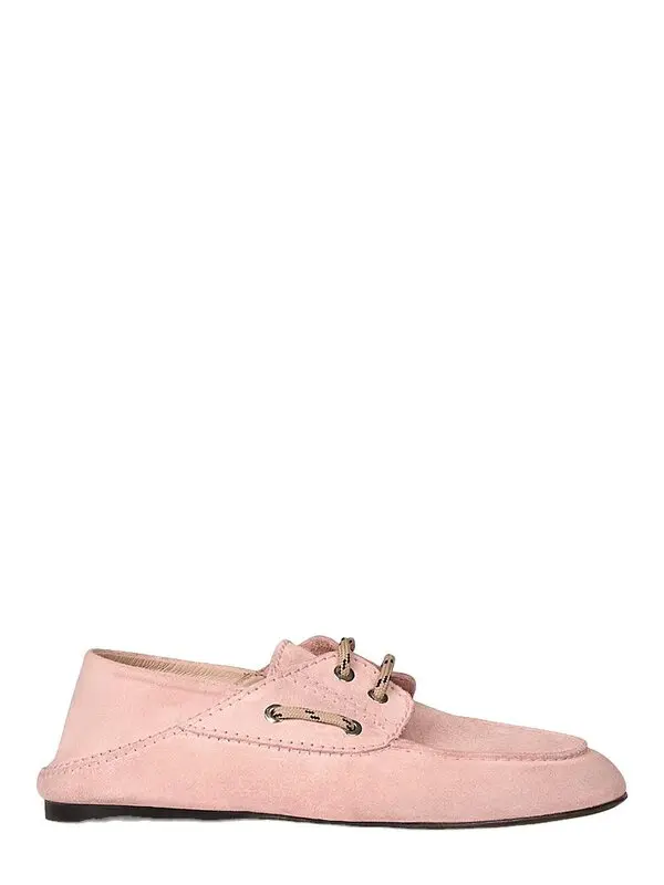 Sandro Suede Boat Shoe Loafers - Pink