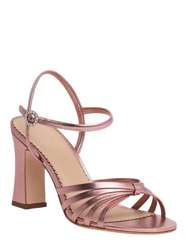 Cinq À Sept Logan Metallic Heeled Sandals - Soft Pink