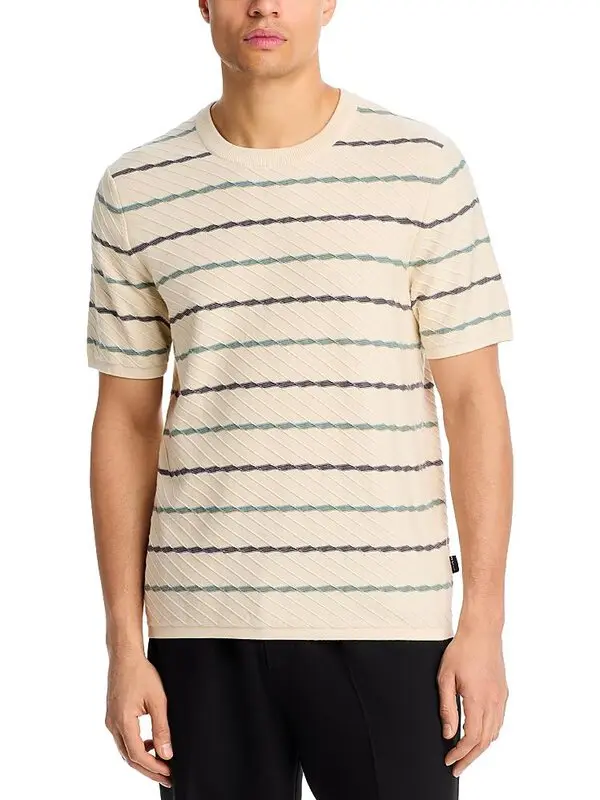 Paul Smith Striped Short Sleeve Sweater Tee - Ivory