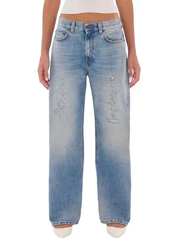HAIKURE Winny Broken Mid-rise Loose Jeans - Celestial