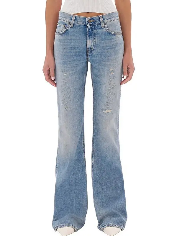 HAIKURE Flora Broken Flare Leg Jeans - Celestial