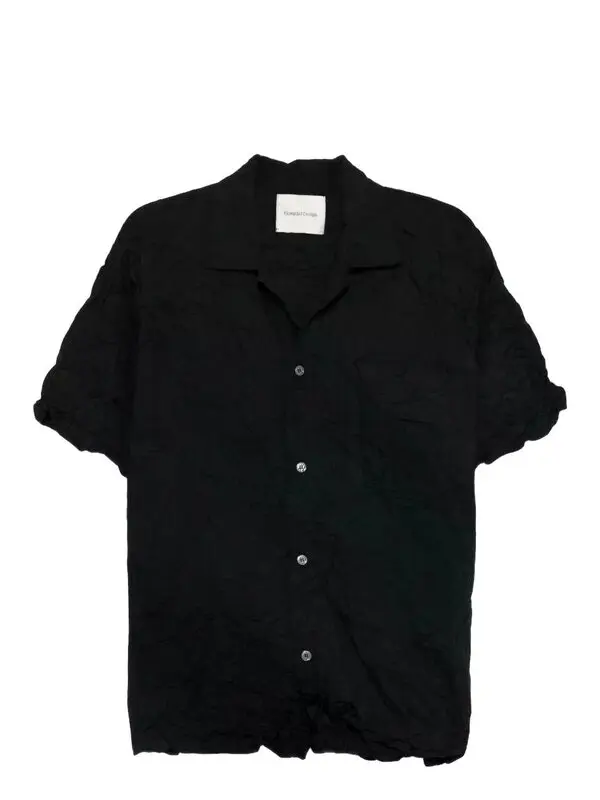 GONGDID DESIGN Textured Buttoned Shirt - Black