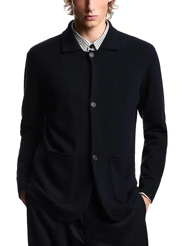 Emporio Armani Virgin Wool & Cashmere Blend Sweater - Navy Blue