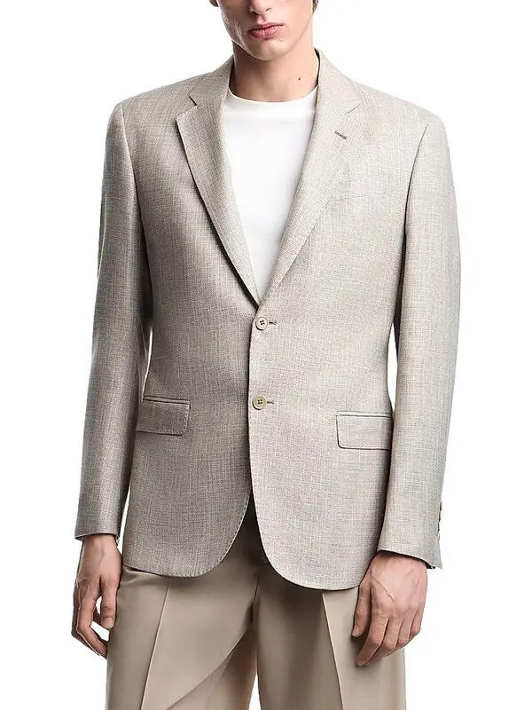Emporio Armani G Line Regular Fit Single Breasted Notch Lapel Jacket - Straw