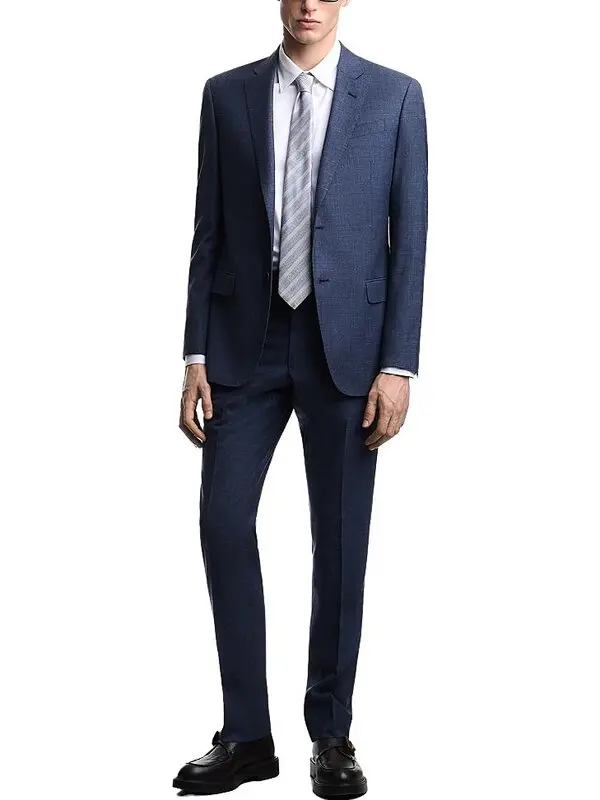 Emporio Armani G Line Regular Fit Wool Wool Silk Suit - Navy Blue