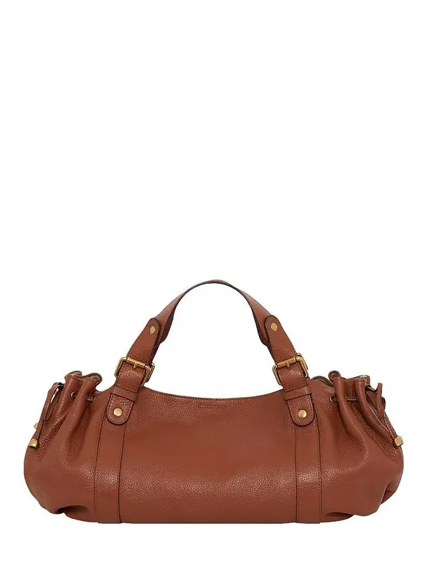 Gerard Darel 24h Leather Handbag - Tan/gold