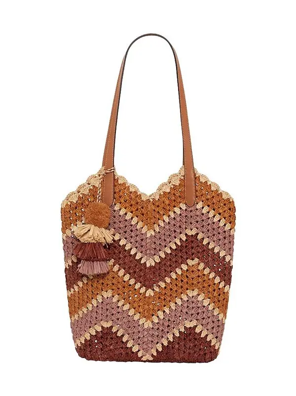 Gerard Darel Margot Crochet Raffia Tote - Multicolor