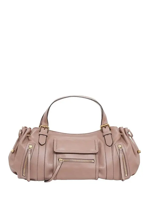 Gerard Darel St. Germain Leather Handbag - Rosewood