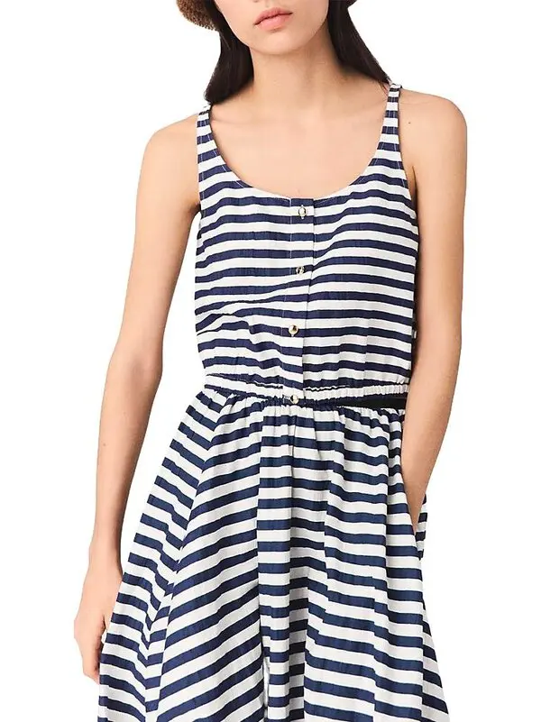 Maje Lalais Striped Top - White/blue