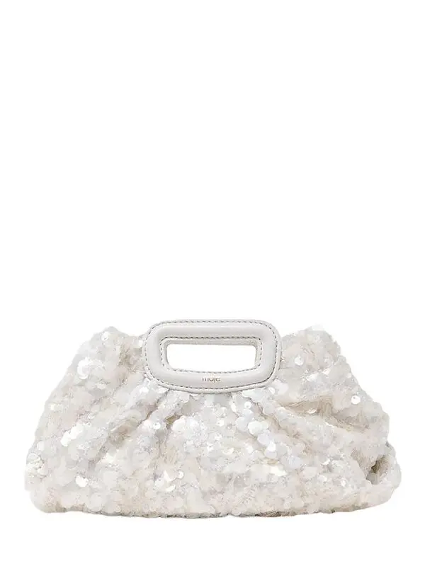 Maje Milpli Mini Sequins Clutch - White
